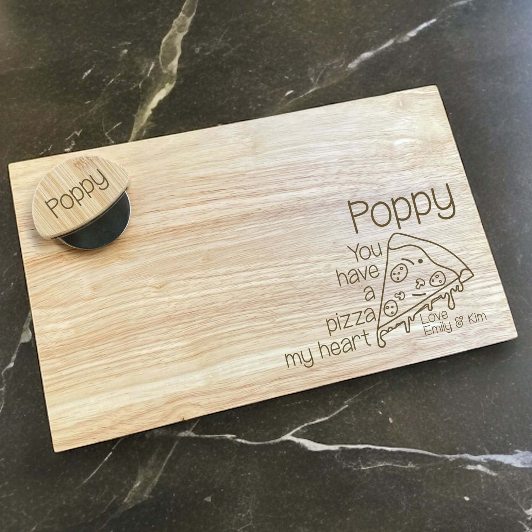 Personalised Pizza board & Cutter Pack – Chain Valley Gifts