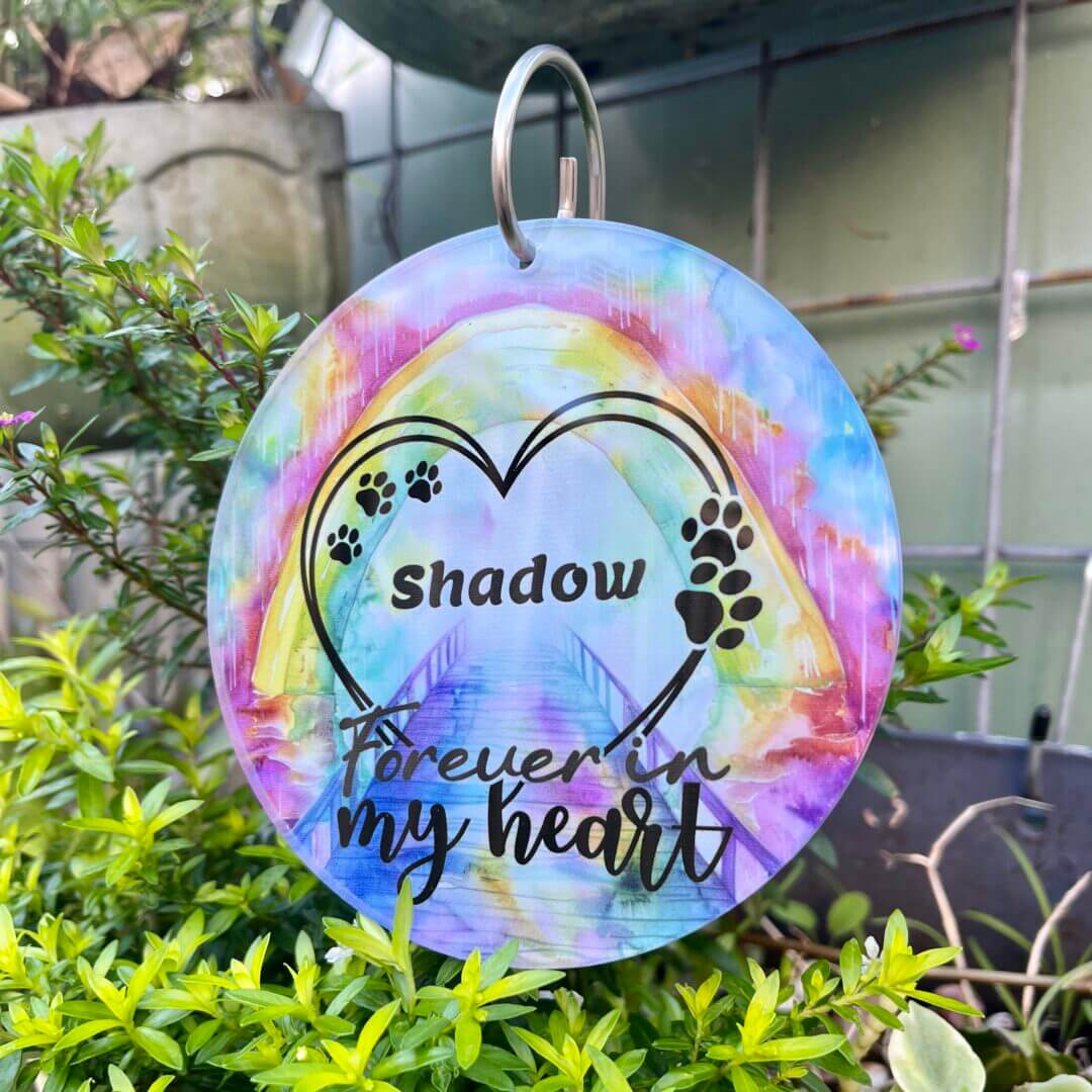 Rainbow Pet Memorial Hanging Garden Plaque - Chain Valley Gifts