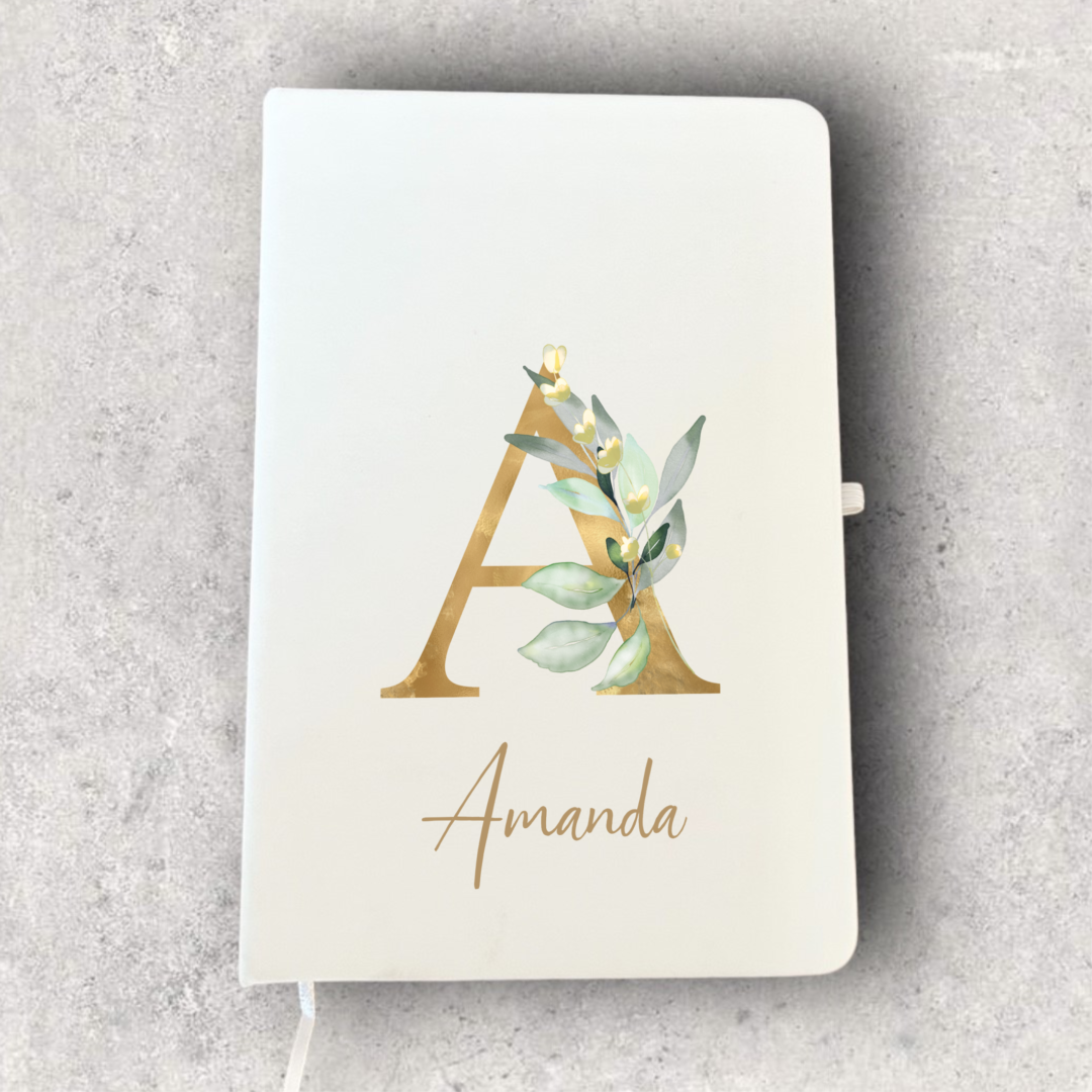 A5 Initial White Notebook - Chain Valley Gifts