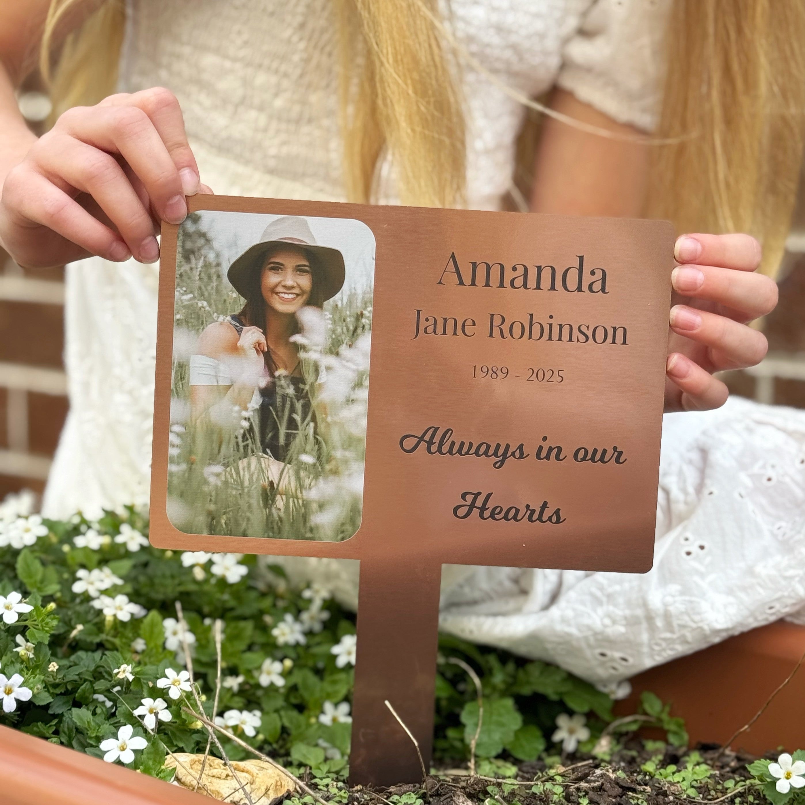 Memorial Garden Plaque - With Photo - Custom Design – Chain Valley Gifts