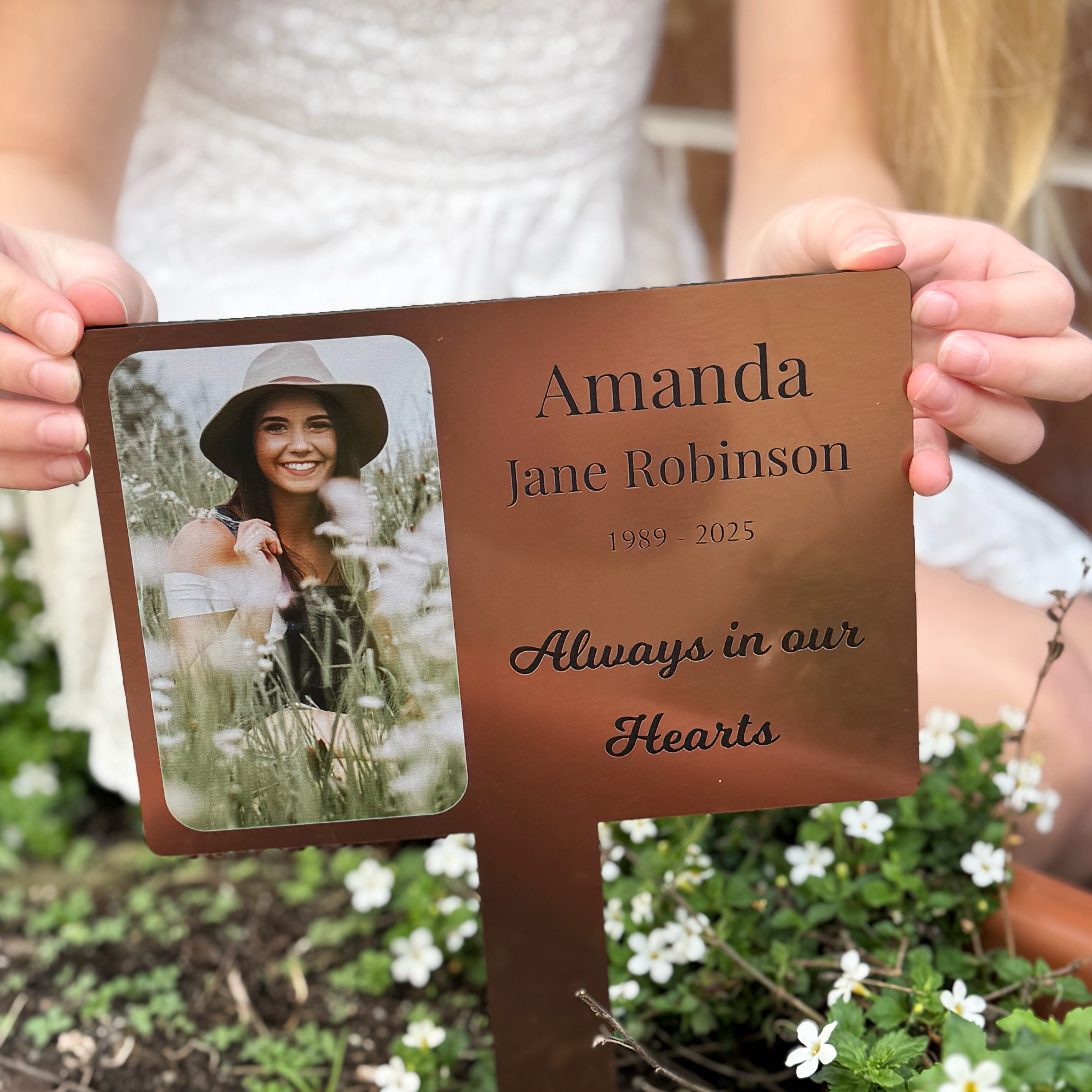 Memorial Garden Plaque - With Photo - Custom Design – Chain Valley Gifts