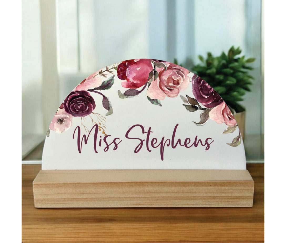 Free Standing Desk Sign - Feathers and Flowers - Chain Valley Gifts