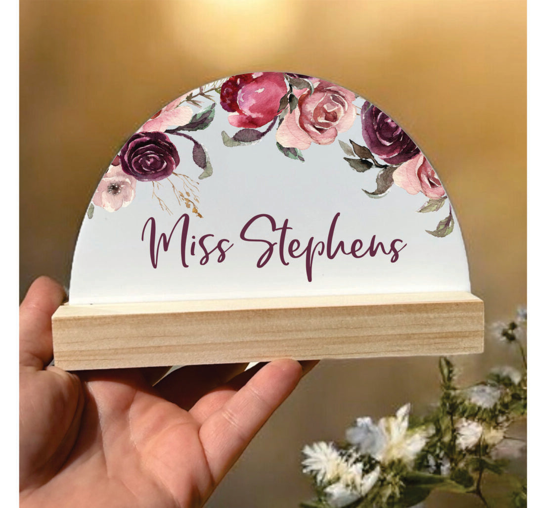 Free Standing Desk Sign - Feathers and Flowers - Chain Valley Gifts