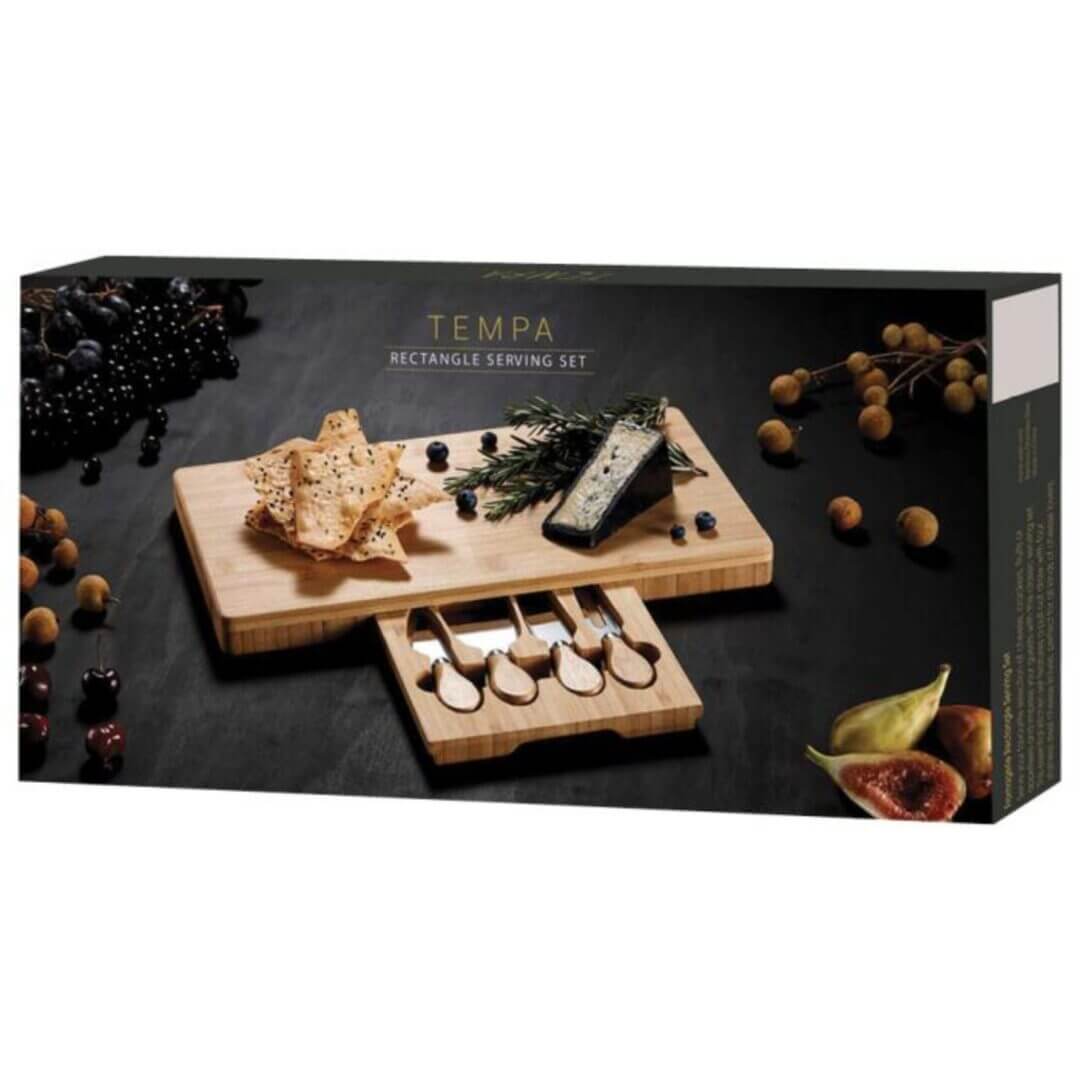 Printed Rectangular Cheese Board Set - Welcome - Chain Valley Gifts