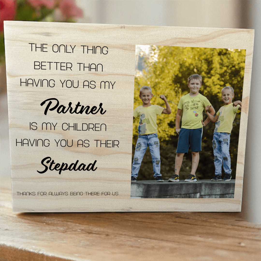 Step Dad Father's Day Gift - Photo Block - Chain Valley Gifts